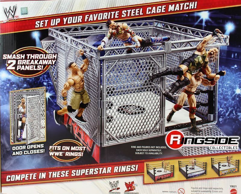 Steel Cage Accessory Fits Most Wwe Rings Mattel Toy Action Figure Accessories